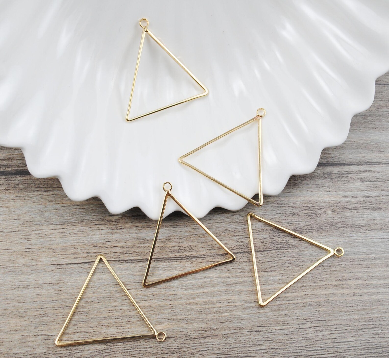 20pcs/50pcs KC Gold Triangle Earring Charms,brass Triangle Shaped ...