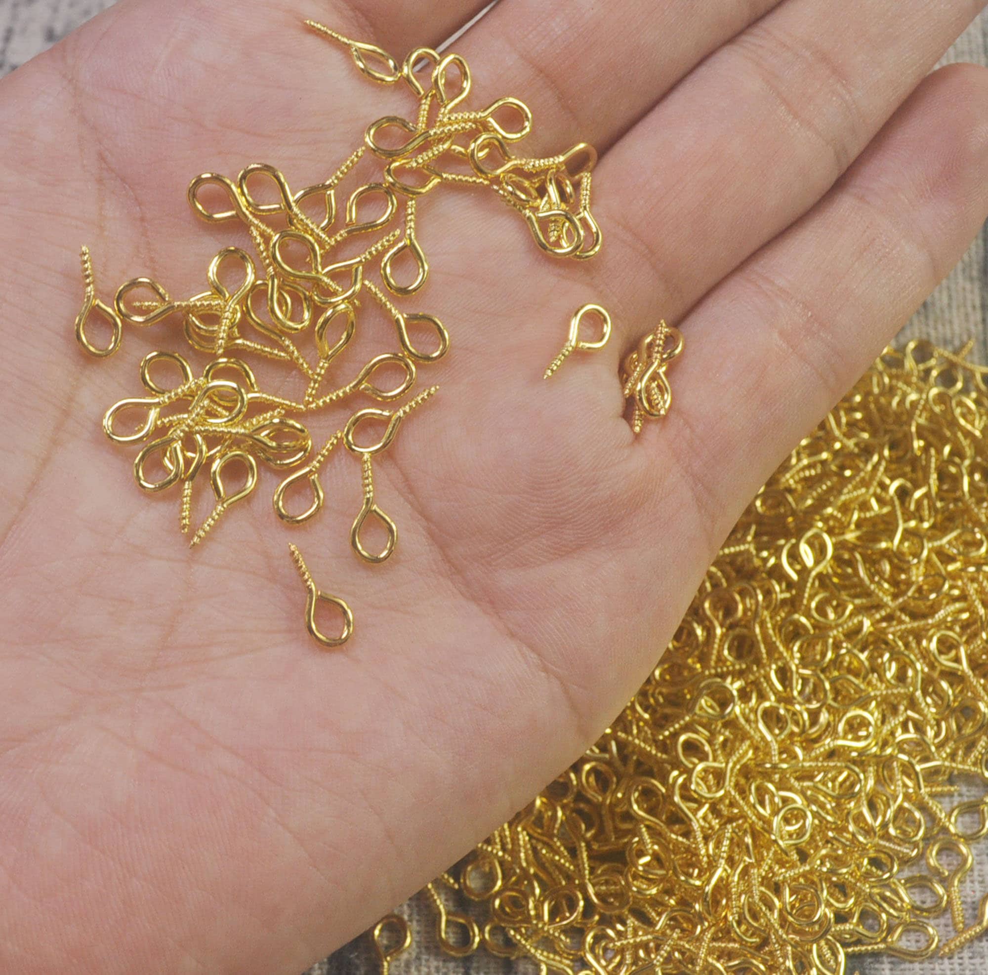 100 300 500 Pieces Tiny Gold Eye Screws for Pendants Screw - Etsy
