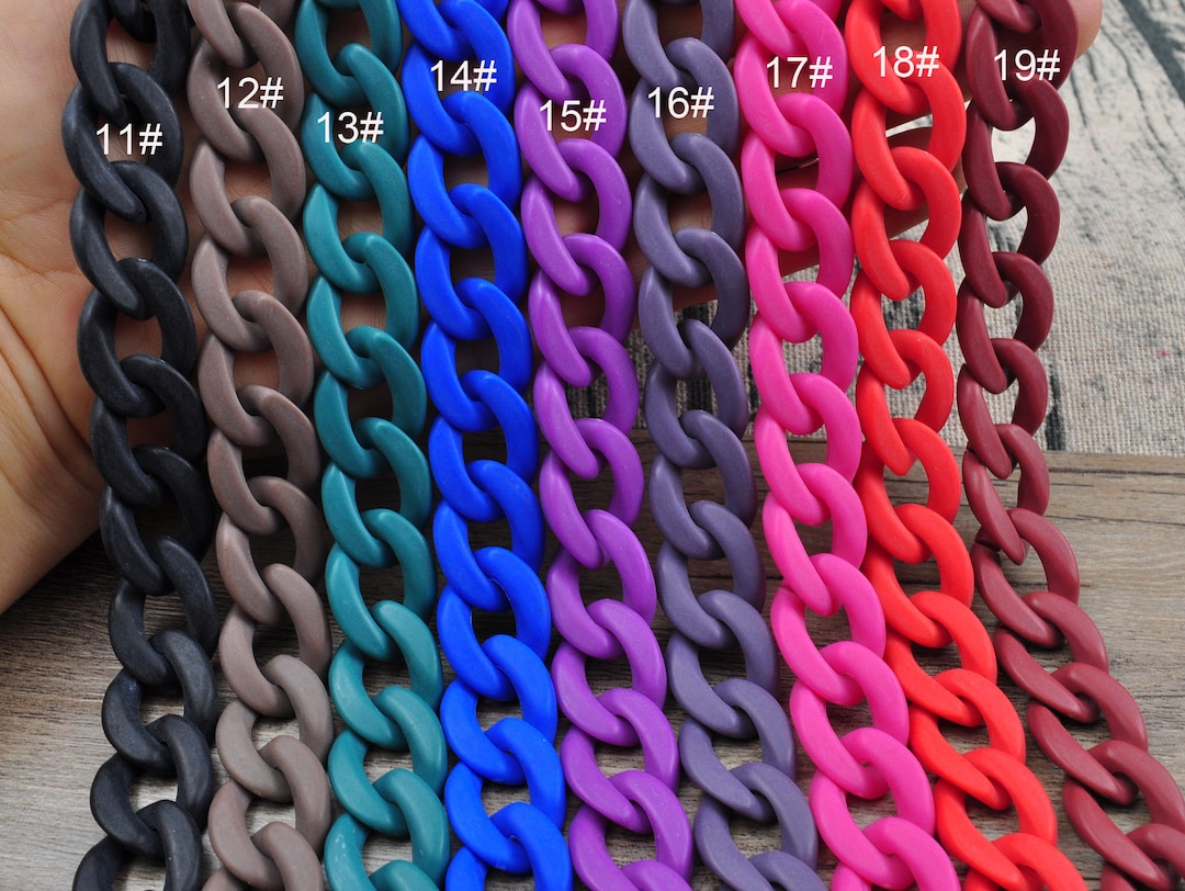 Plastic Link Chain,9 Colors Acrylic Curb Chain Links,flat Twist Plastic ...