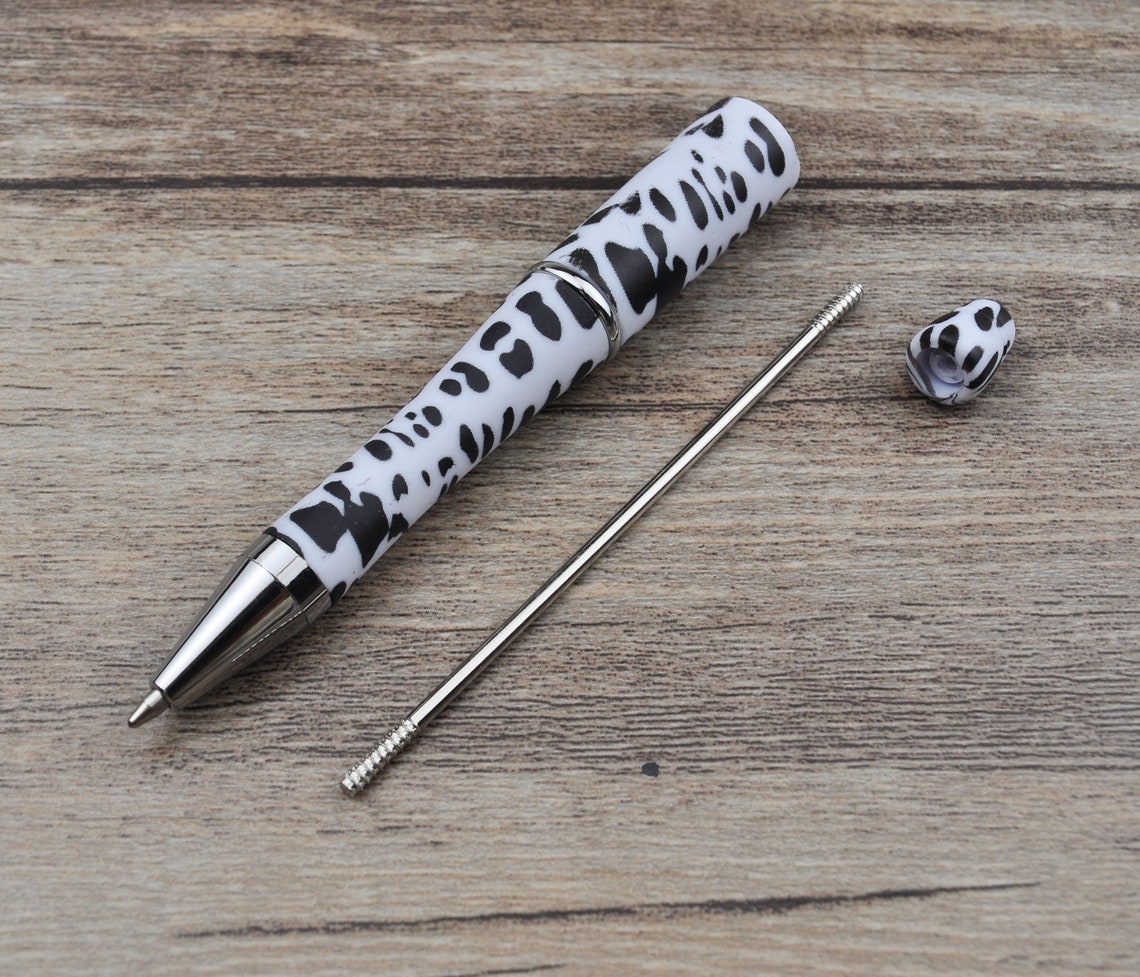 1-10pcs Leopard Beadable Pens,leopard Printed Beadable Pens,diy Plastic ...