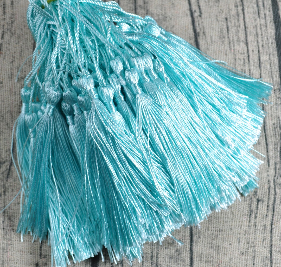 20pcs/50pcs/100pcs Light Blue Bookmark Tassels， Silk Tassels，tassel ...