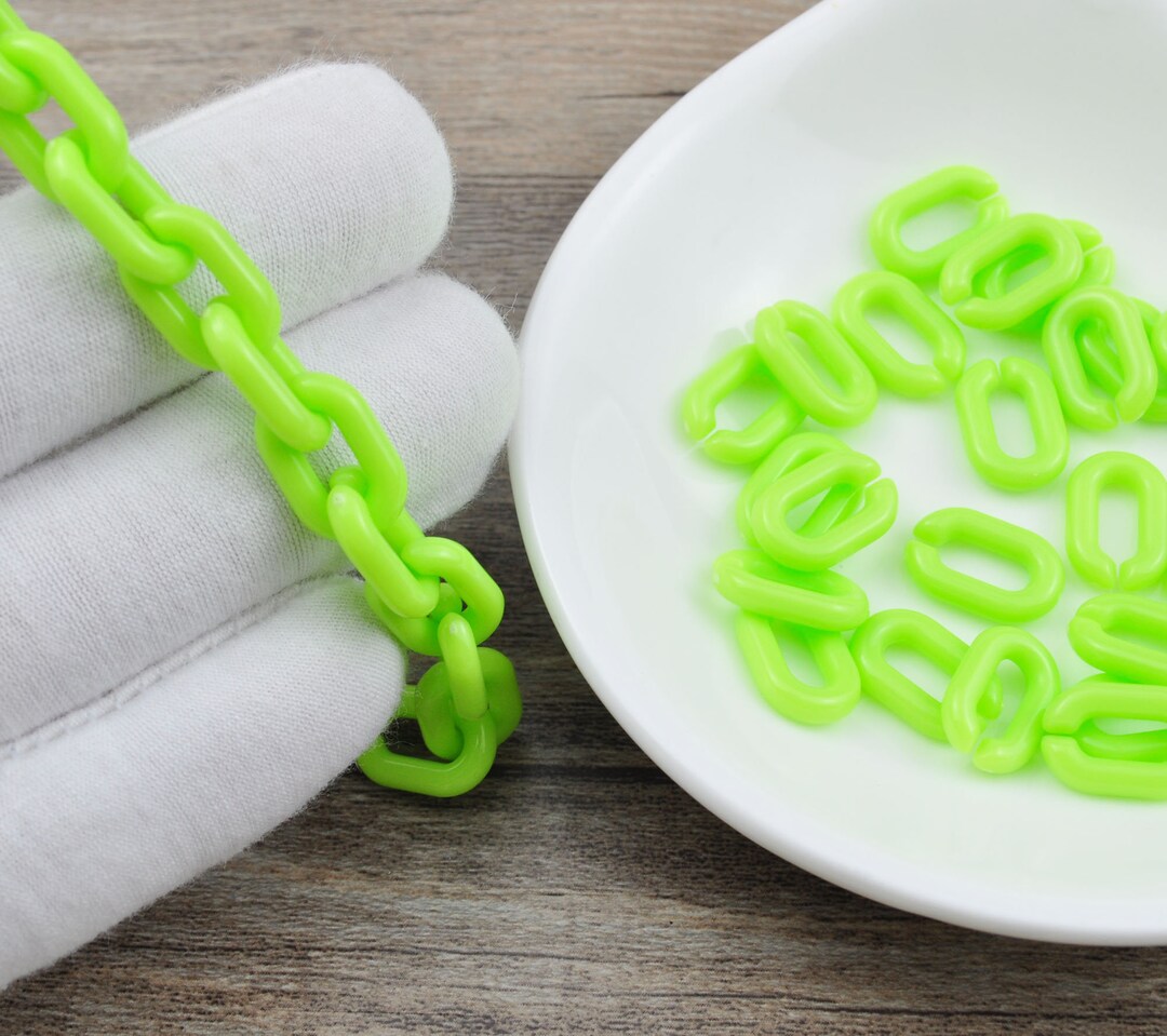 Small Plastic Link Chain,acrylic Curb Chain Links,lime GREEN Oval ...