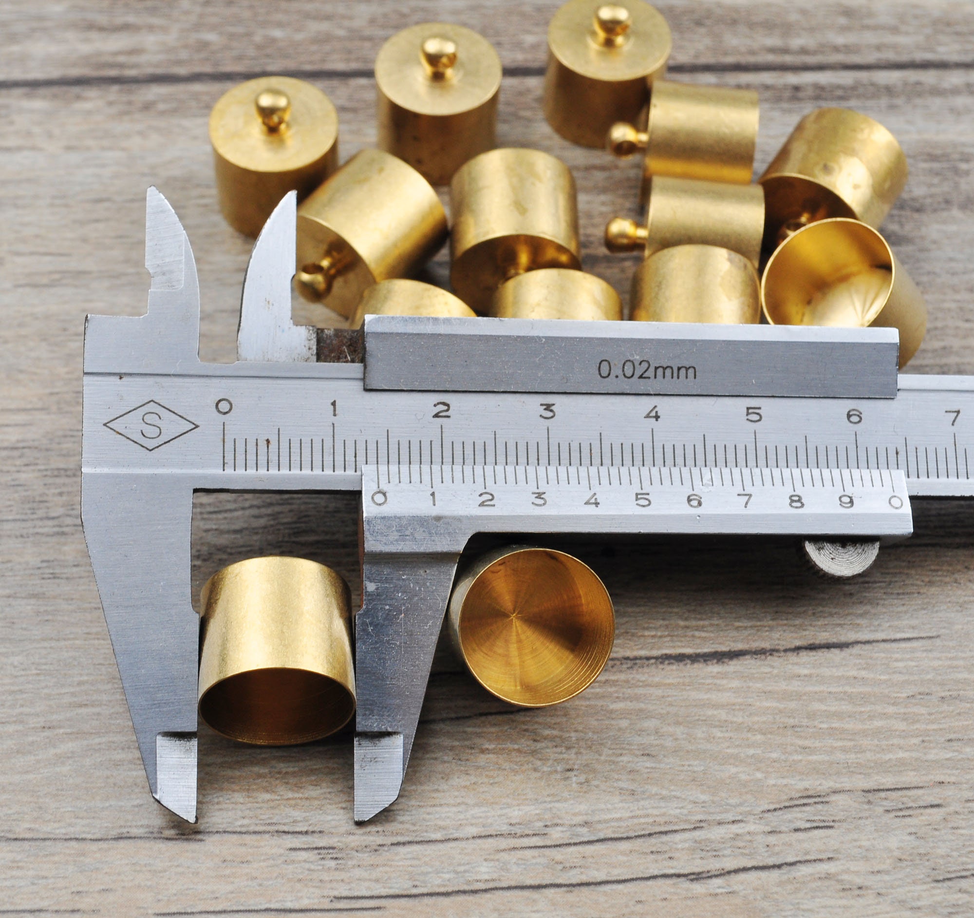10/20/50pcs Large Raw Brass Barrel Cord End Caps,glue on End Caps for ...