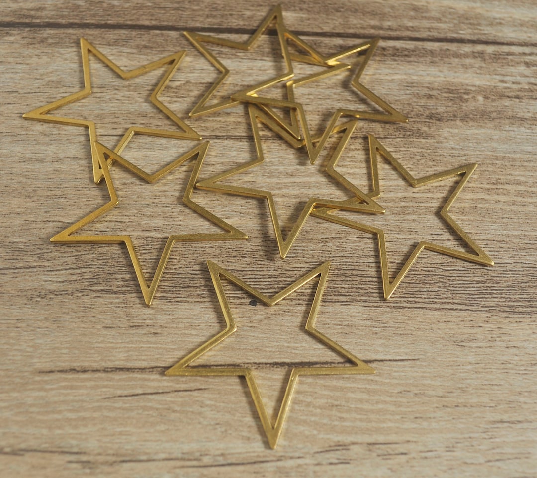 30pcs/50pcs of Raw Brass Star Link Connectors,star Shape,star Pendant ...