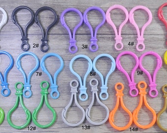 50pcs Mixed Color Plastic Hook Clasps,plastic Mini Gloves Hooks Buckles ...