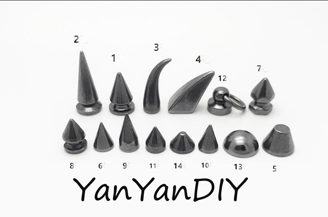10pcs Gun Black Alloy/brass Cone Spike Punk Studs Bullet Rivets With ...
