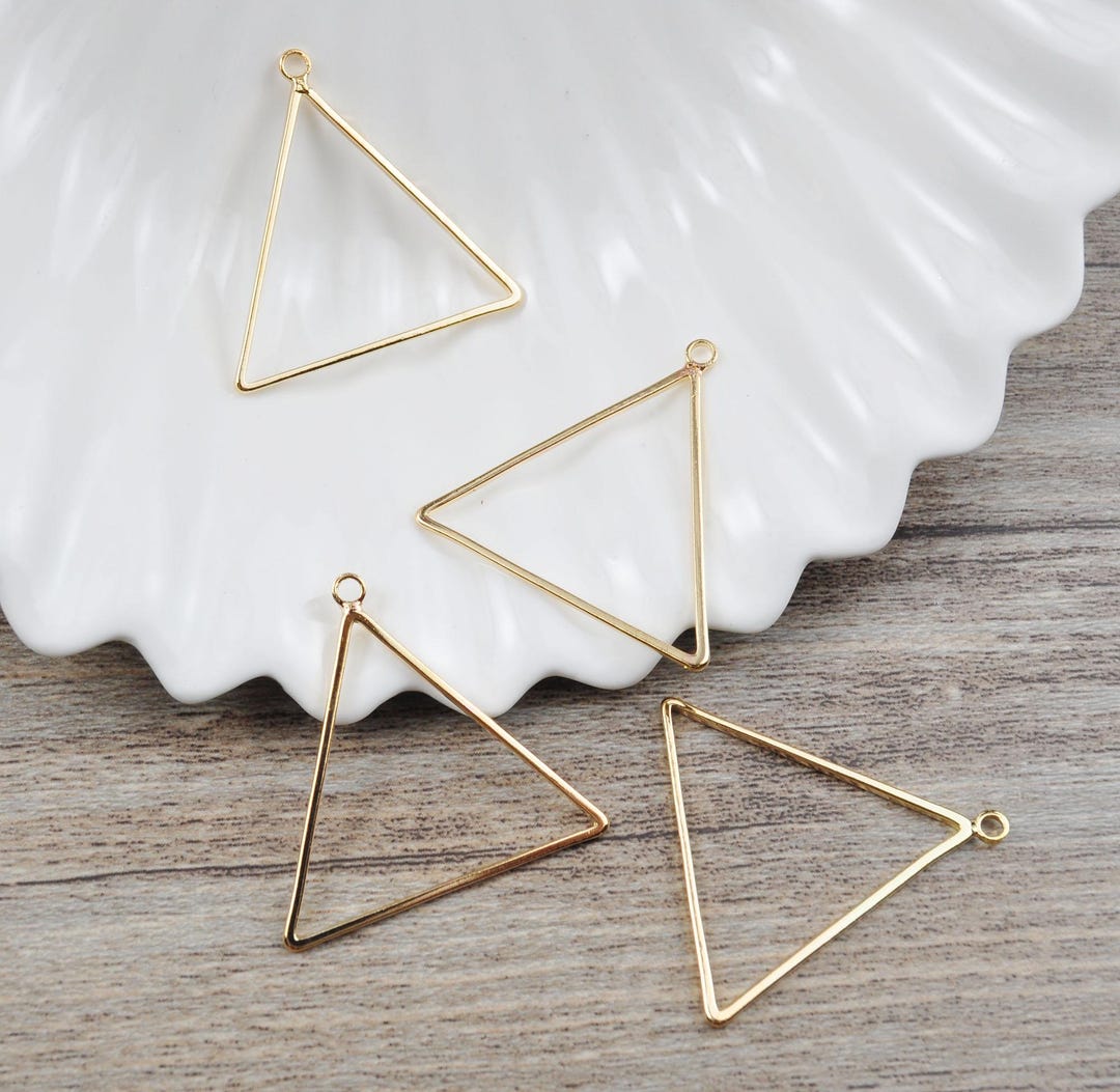 20pcs/50pcs KC Gold Triangle Earring Charms,brass Triangle Shaped ...