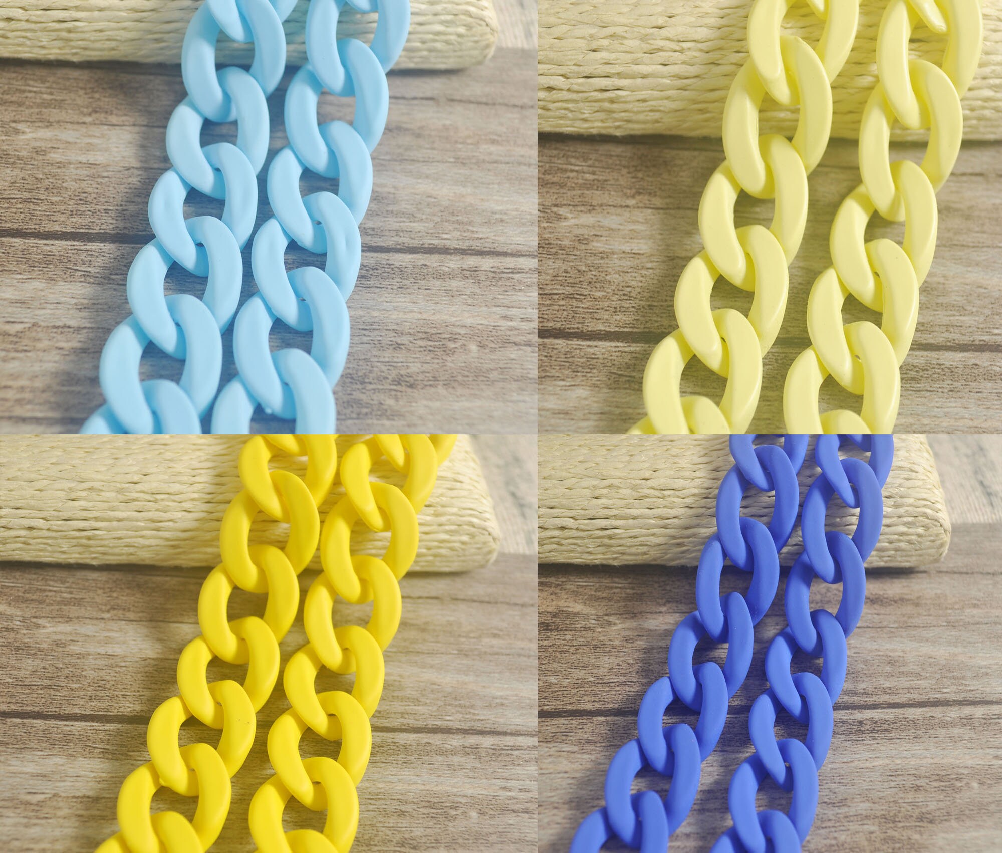Plastic Link Chain Colorful Acrylic Curb Chain Linksflat - Etsy