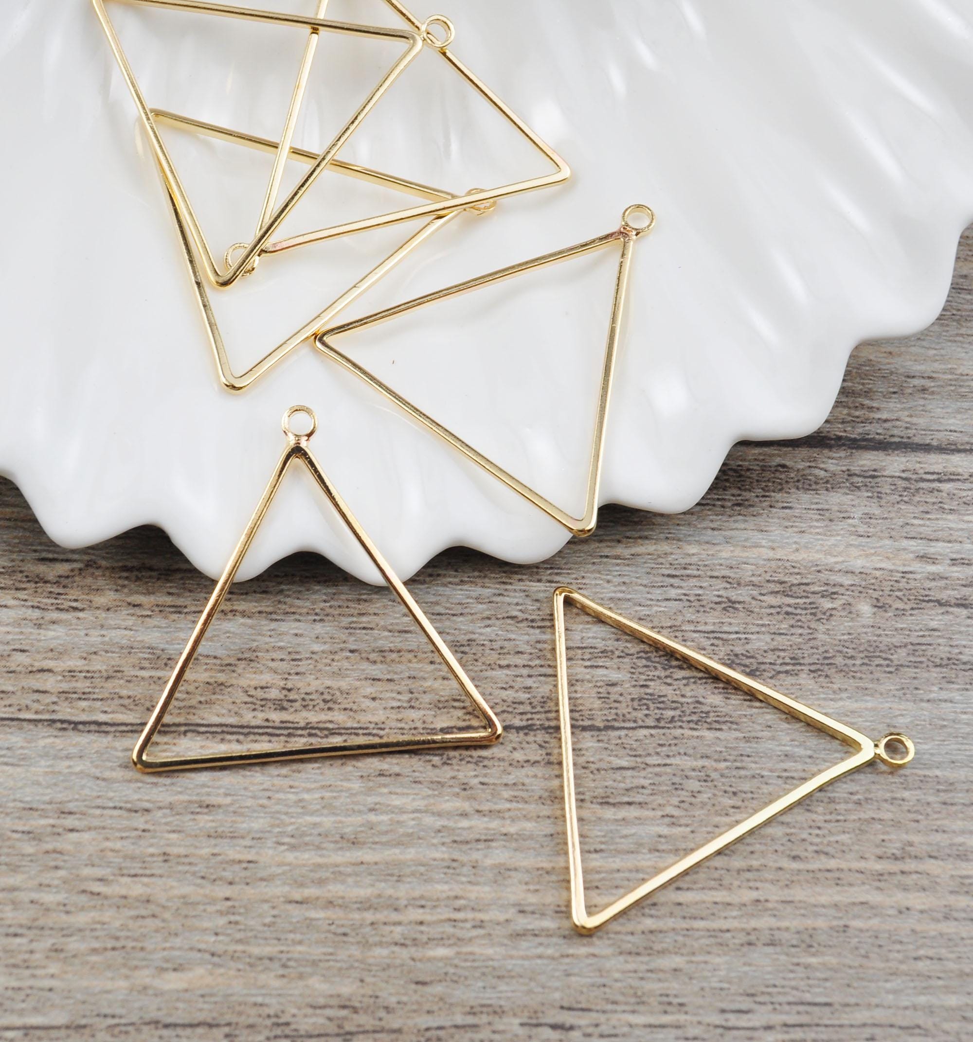 20pcs/50pcs KC Gold Triangle Earring Charms,brass Triangle Shaped ...