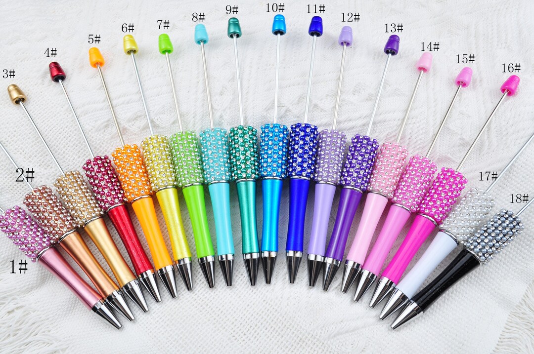 Plastic Beadable Pens With Resin Pearls&rhinestones,beadable Pen,diy ...