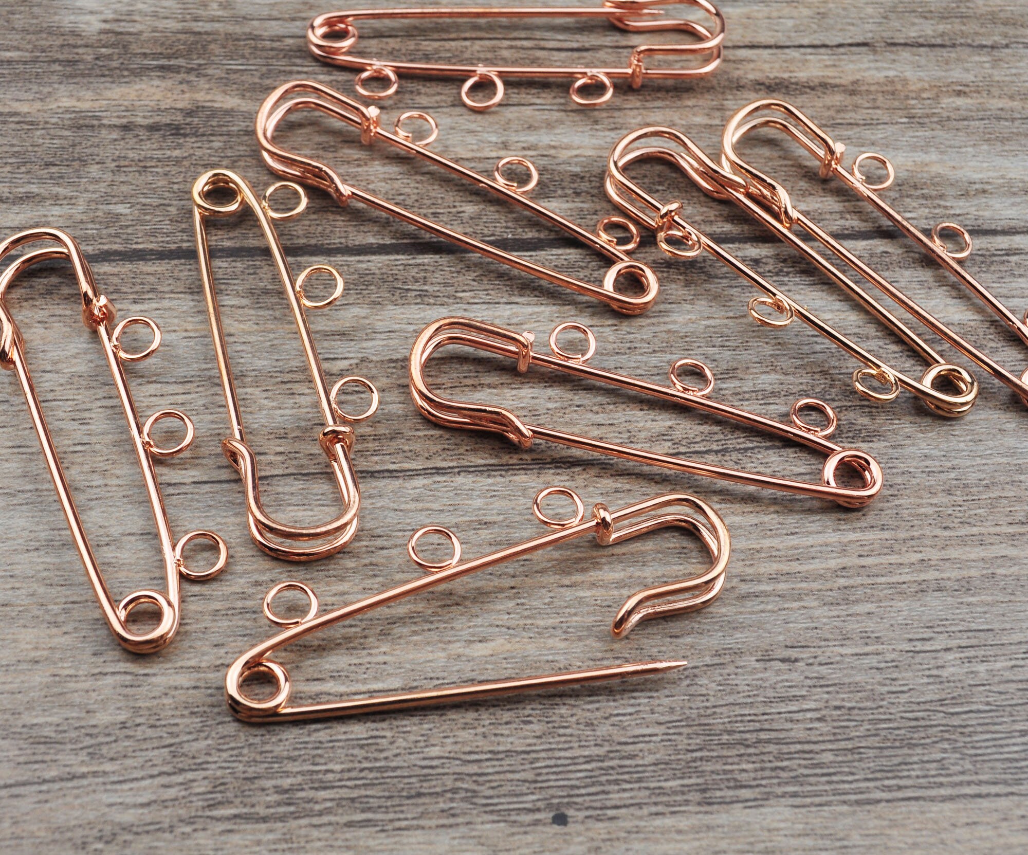 10pcs 50mm Metal 3 Loop/5 Loop Kilt Pin Safety Pins Brooch Blank Base ...