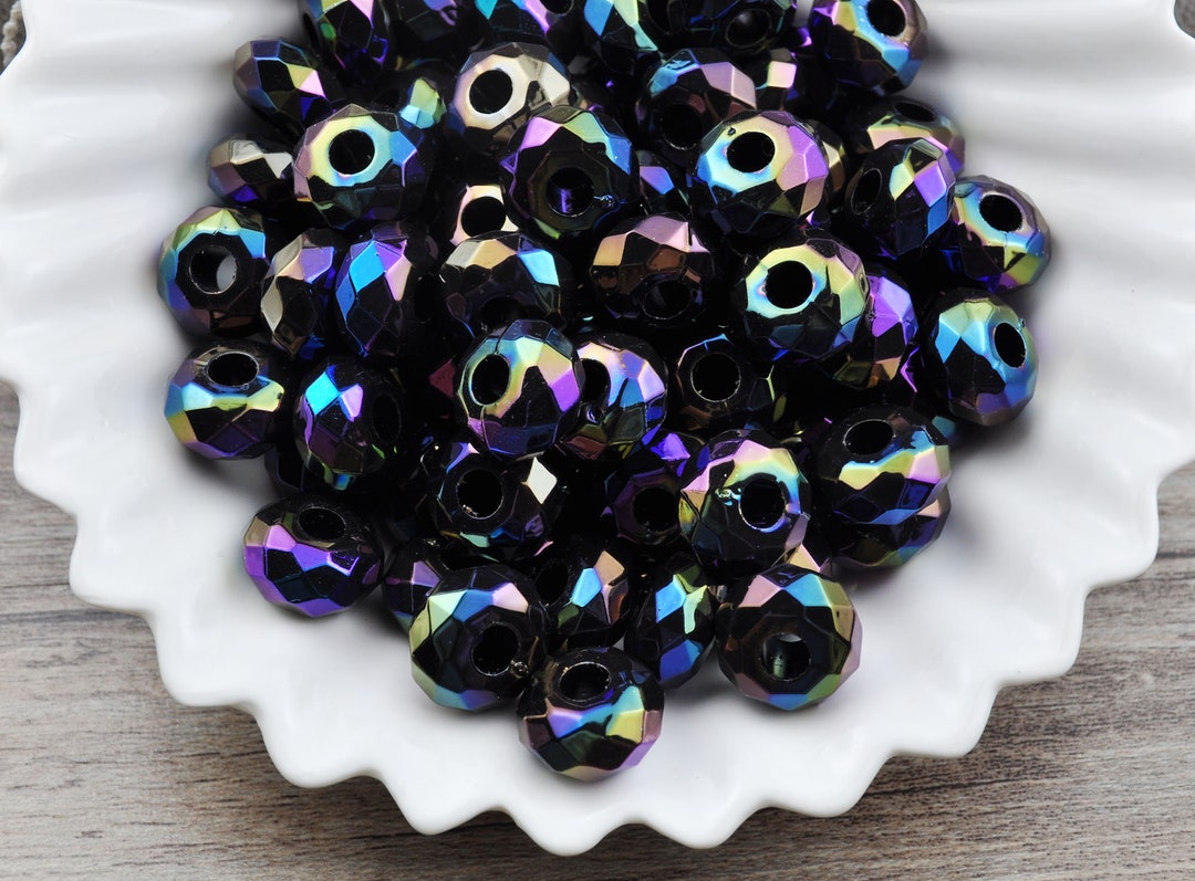 30 Abacus Beads,ab Color Abacus Acrylic Beads,cut Faceted Beads,spacer ...