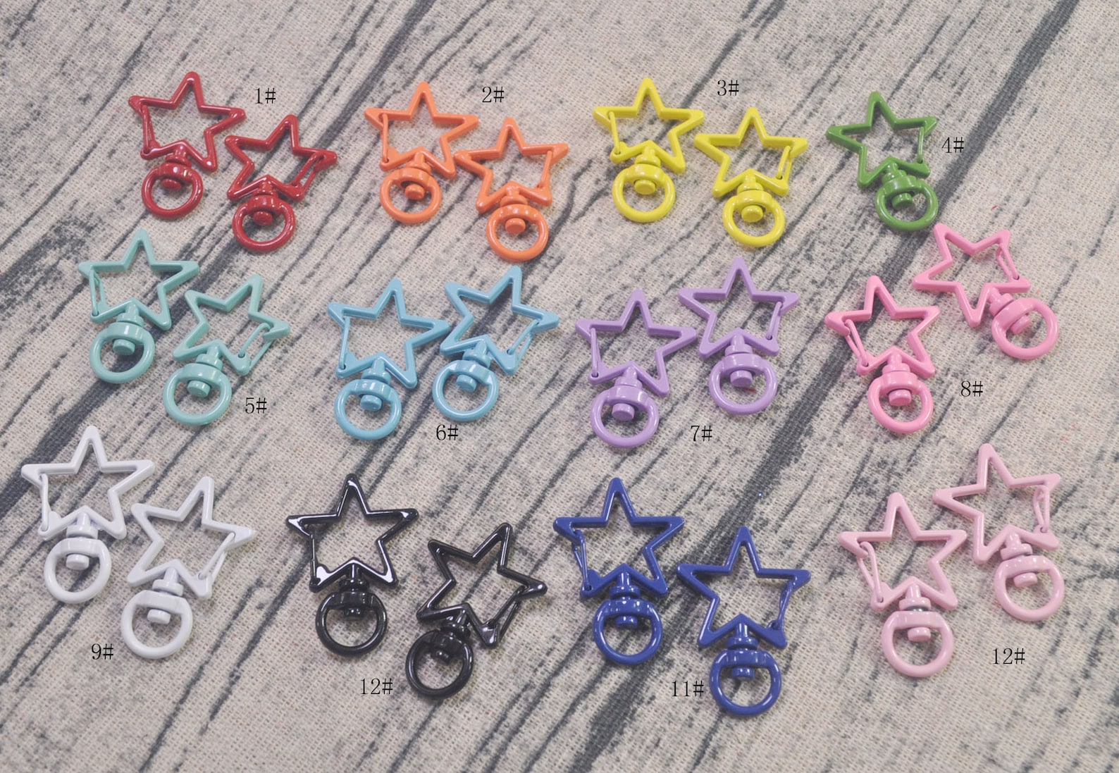 10/30/50/100pcs Mixed Color Star Shaped Key Clasp Star Swivel - Etsy