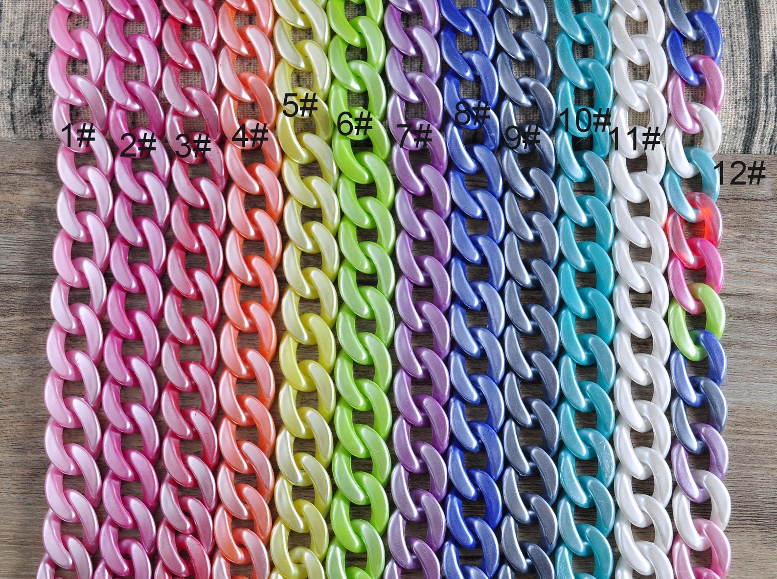 Plastic Link Chain,11 Colors Acrylic Curb Chain Links,flat Twist ...