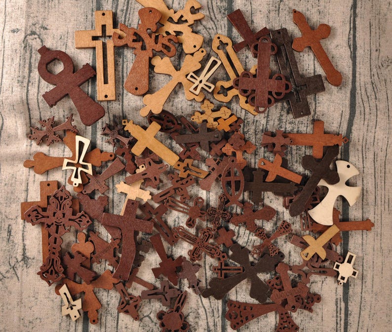Cross,77 Different Wood Cross,wooden Cross Beads,cross Pendant,wooden ...