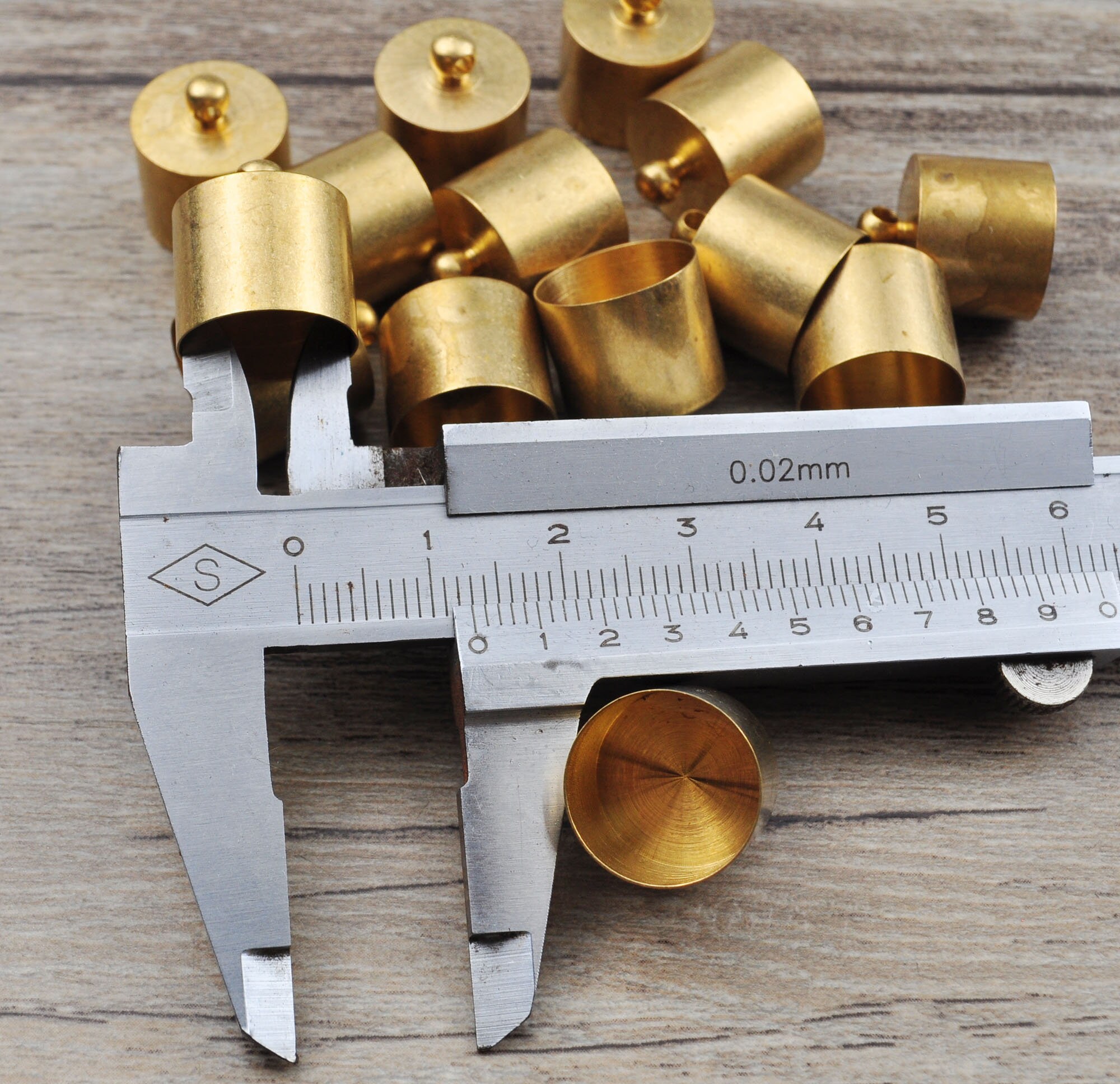10/20/50pcs Large Raw Brass Barrel Cord End Caps,glue on End Caps for ...