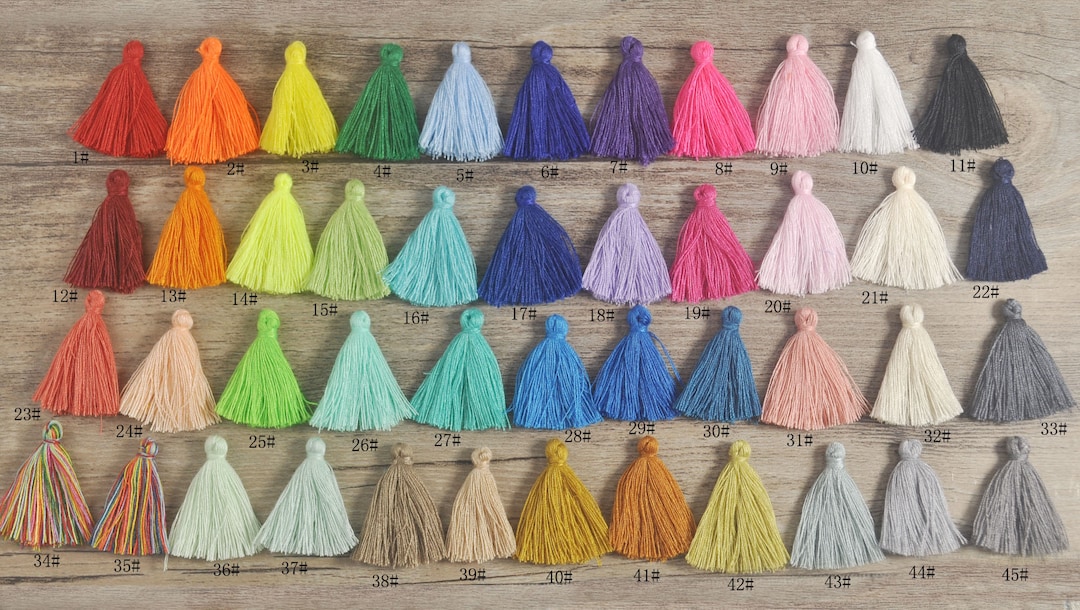 10/30/50/100pcs 1.18" Colorful Tassels,45 Colors 3cm Handmade Cotton ...