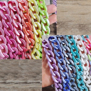 Plastic Link Chain,11 Colors Acrylic Curb Chain Links,flat Twist ...