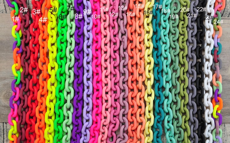 22 Colors,acrylic Chain Links Open Link Chunky Plastic Chain Links ...