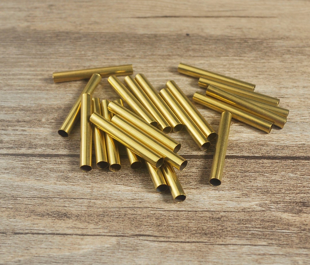 30/50/100pcs of Raw Brass Tube Spacers Beads,round Tube Brass Beads ...