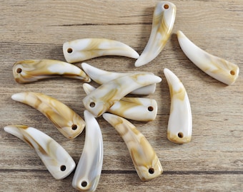 18 Pcs Ivory Resin Animal Teeth, Animal Fangs, Curved Sharp Teeth, Wolf ...