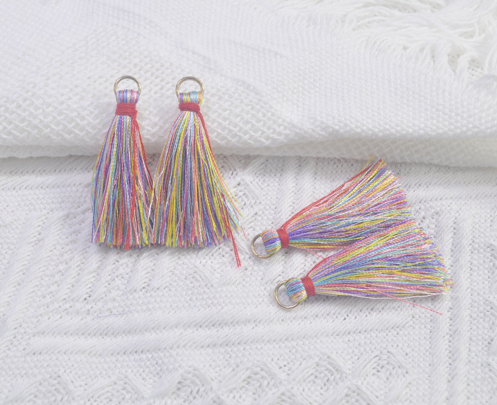 New Tassels 20pcs 4cm Mixed Color Silky Thread Tassels With - Etsy