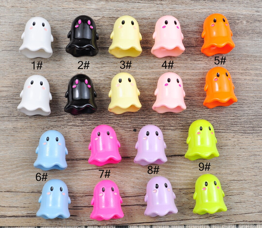 5pcs- 100pcs Ghost Beads,acrylic Ghost Beads,ghost Beads Charm, Cute ...