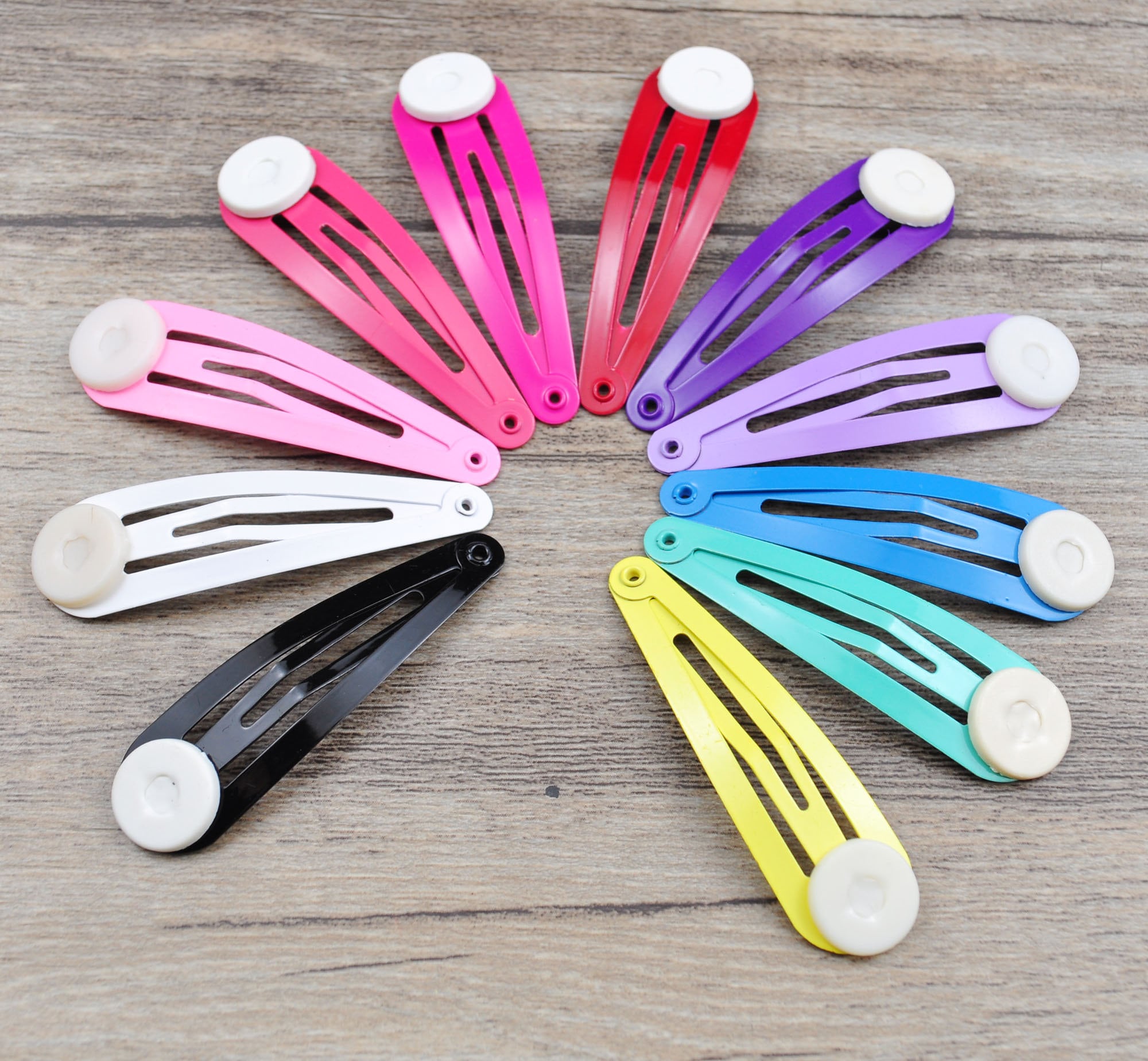 10/20/50/100pcs Hair Clips,5cm Mixed Blank Hair Clips With Glue Pad ...