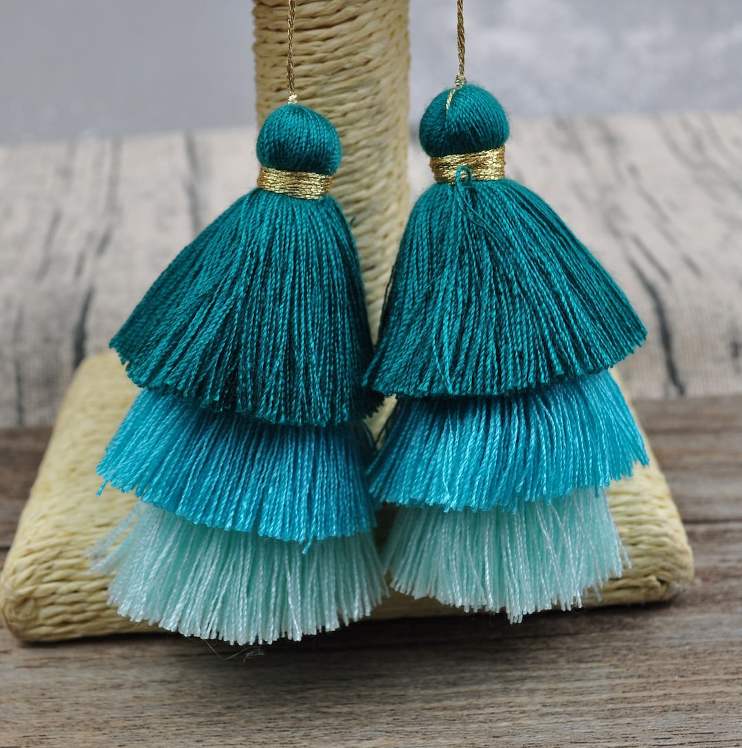 3 Layered Cotton Tassel，1-100 Ombre Tassel With Gold Loop，craft Tassel ...