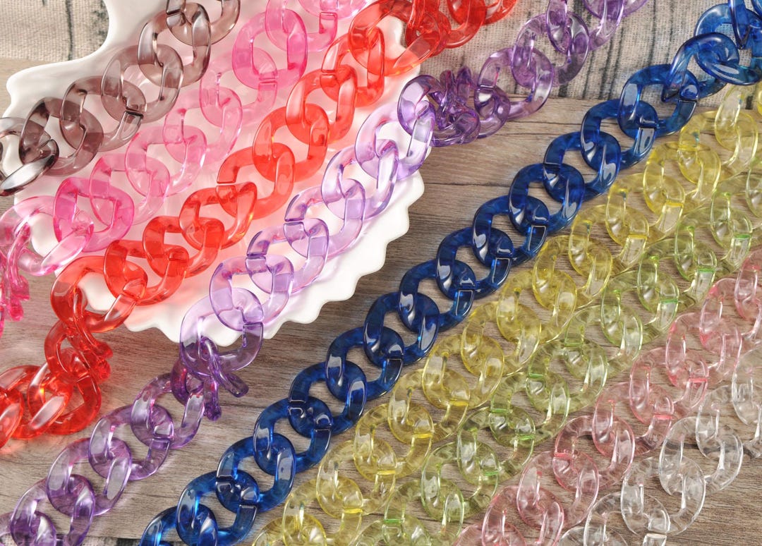 Colorful Acrylic Chain Links Open Link Chunky Plastic Chain Links Twist ...