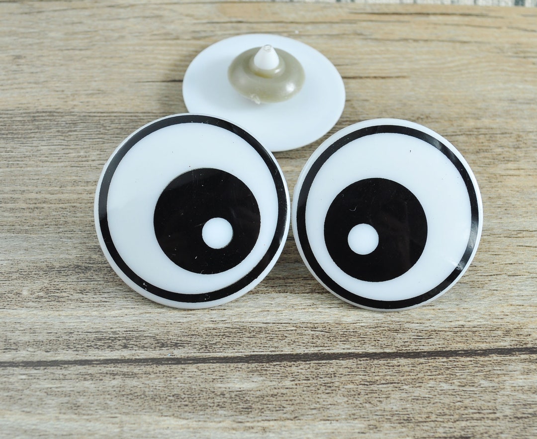 20pcs(10 Pairs) Cartoon Safety Eyes，40mm Large Round Plastic Comic Eyes ...