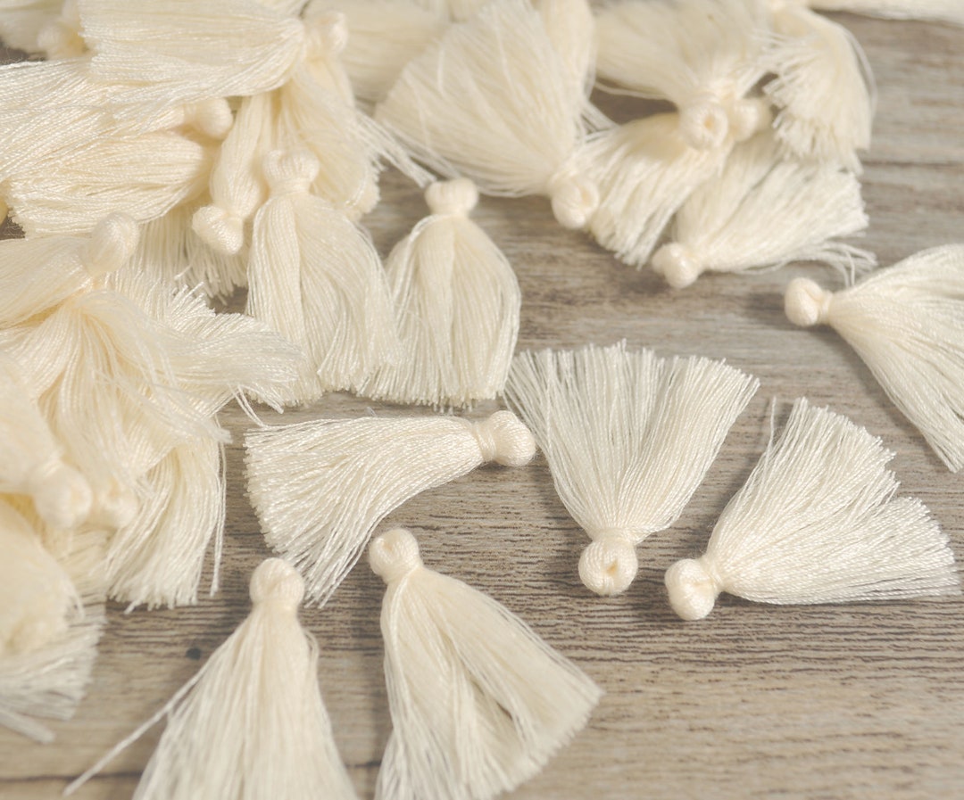 10/30/50/100pcs 1.18" Cream Tassels,3cm Handmade Cotton Tassels,tassels ...