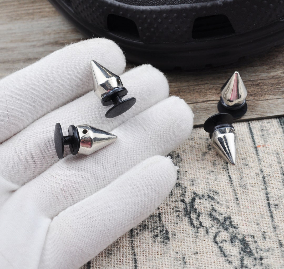 4-26 Silver Spikes Stud Shoe Charm,plastic Spike Rivet Shoe Charms ...