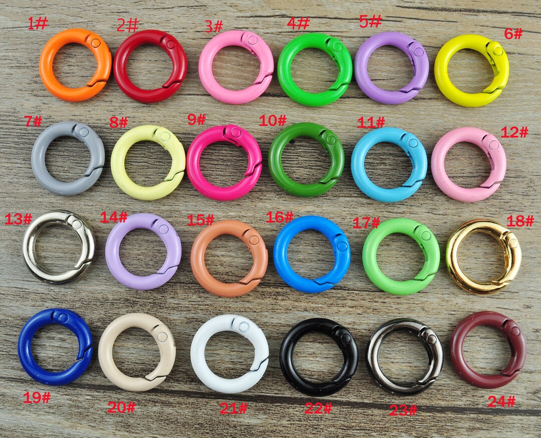 2pcs Spring Round Ring Clasps,mixed Color Round Clasp, Snap Clip ...