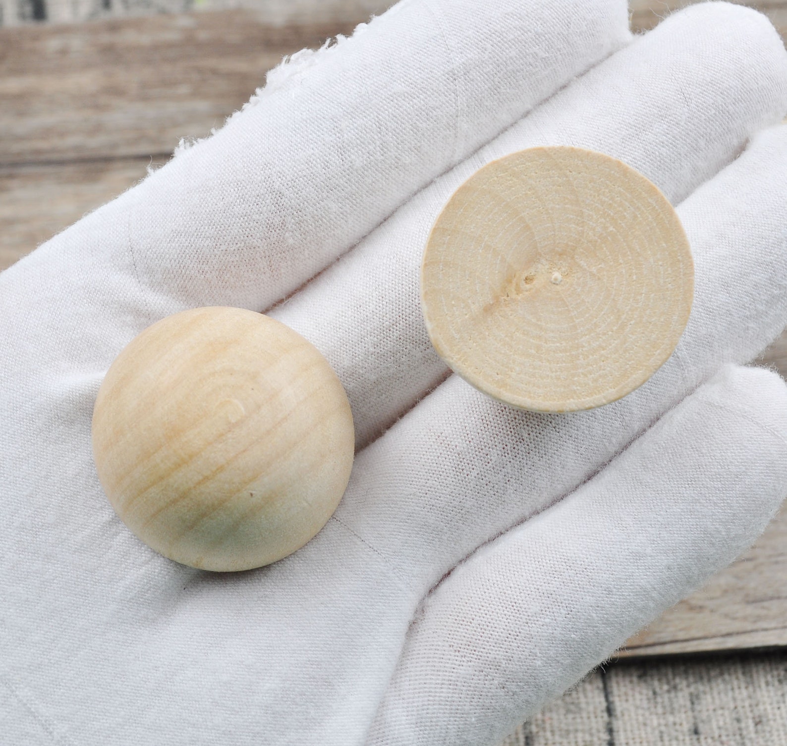10pcs Unfinished Solid Wood Half Split Balls,round Split Ball,dome Ball ...