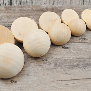 10pcs Unfinished Solid Wood Half Split Balls,round Split Ball,dome Ball ...