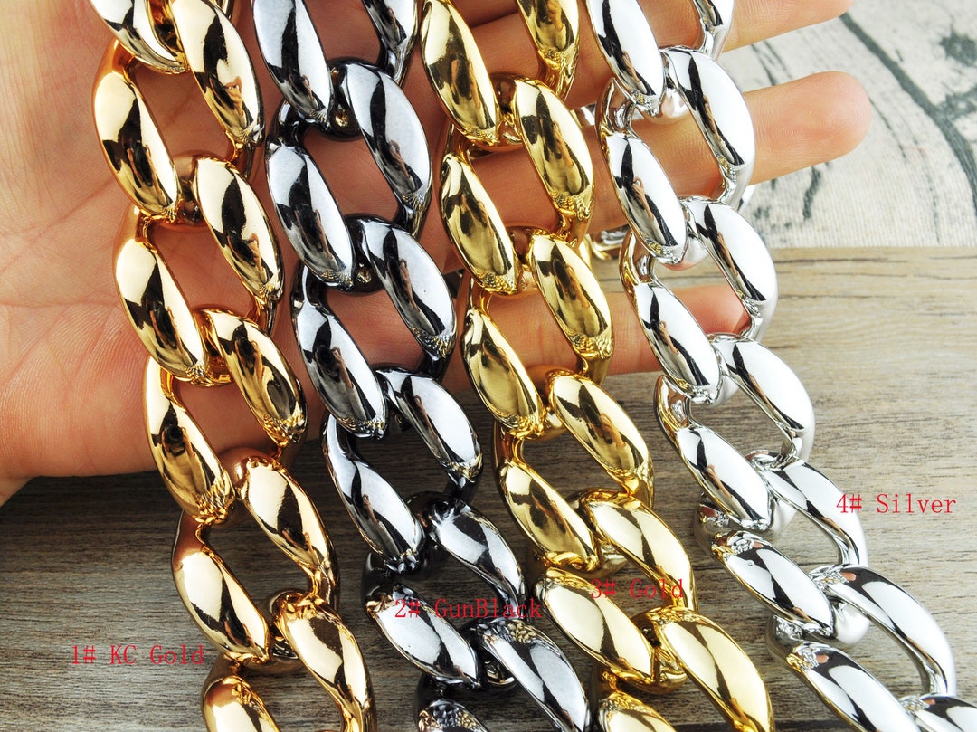 4 Colors Link Chain,uv Plated Plastic Curb Chain Link,flat Twist ...