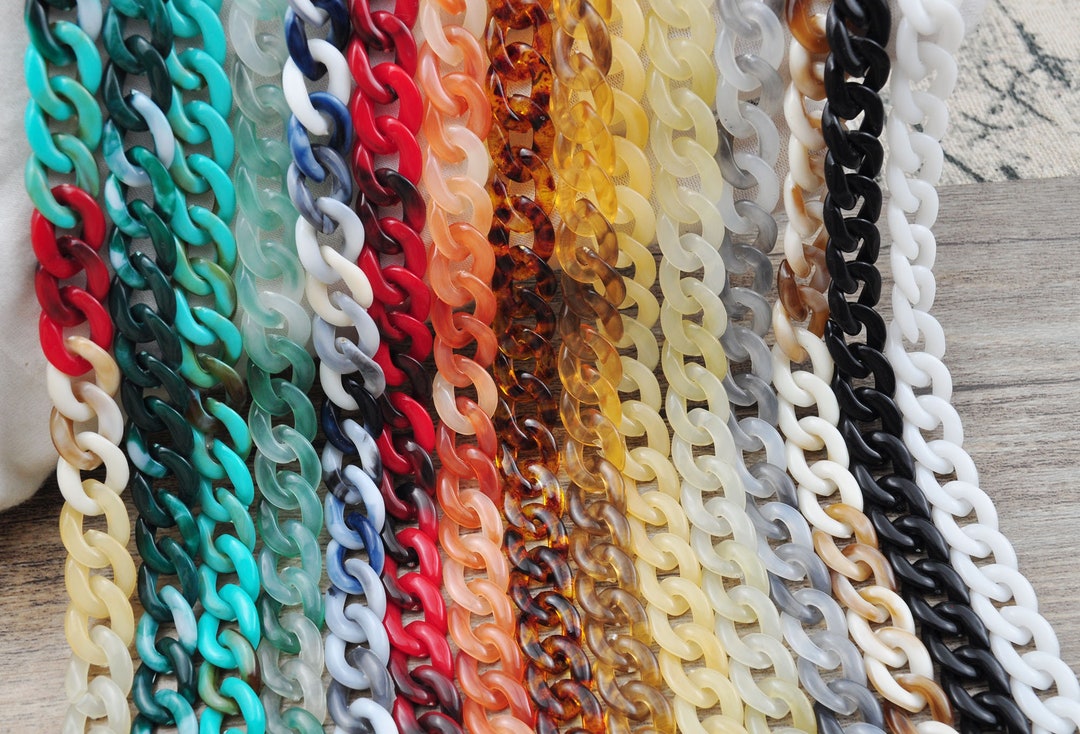 Small Plastic Link Chain,acrylic Curb Chain Links,flat Twist Plastic ...