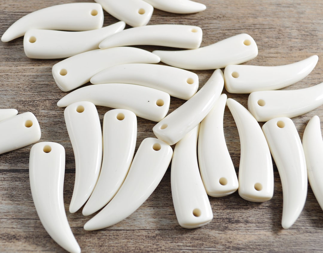 Acrylic Tooth Supply, 10-100pcs Acrylic Ivory Sharp Animal Teeth ...