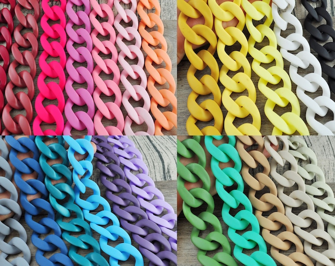 36 Colors,50pcs27.5 Length Acrylic Chunky Chain Links,multi Rainbow ...