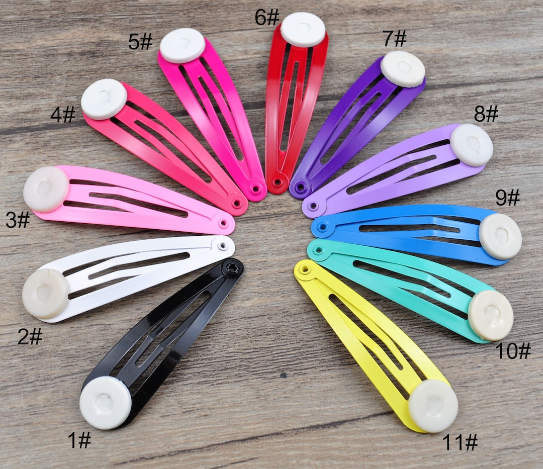 10/20/50/100pcs Hair Clips,5cm Mixed Blank Hair Clips With Glue Pad ...