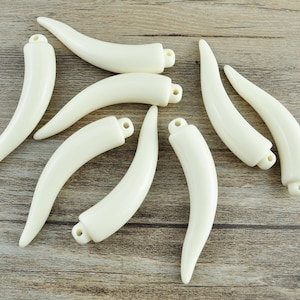 Acrylic Tooth Supply, 10-100pcs Acrylic Ivory Curved Sharp Animal Teeth ...