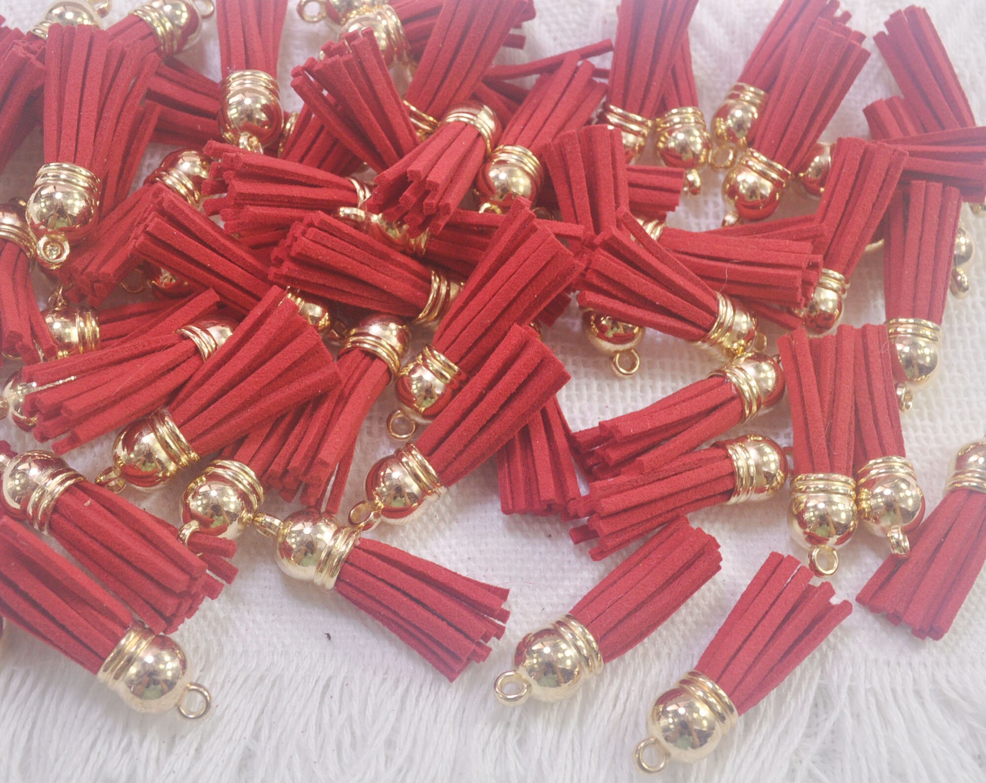 50 Red Tassels 1.5'' Faux Suede Leather Tassles - Etsy