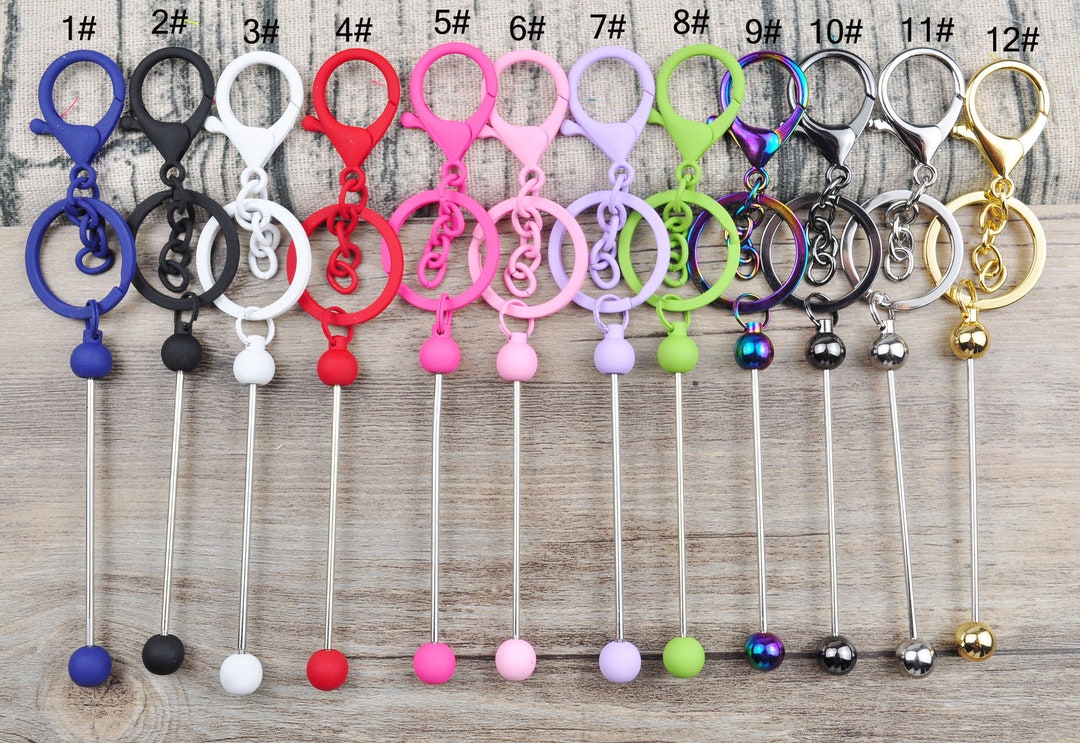 5pcs Colored Beadable Keychain Bar Beadable Blanks,beadable Keyrings ...