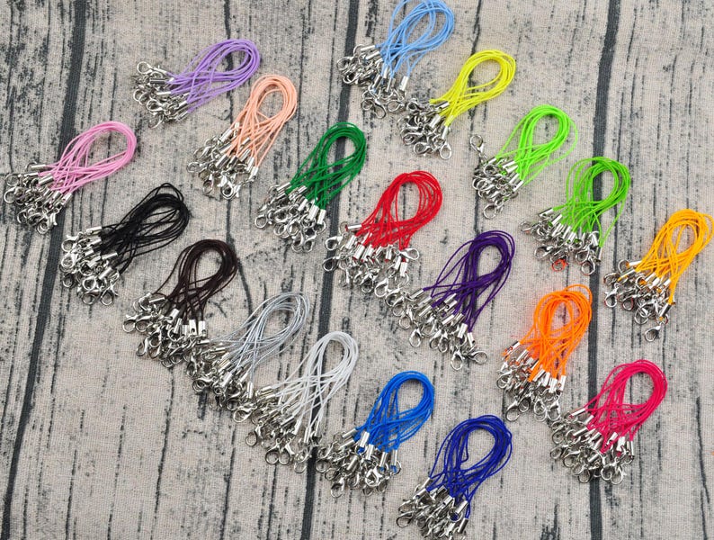 19 Colors,20/50/100pcs Cell Phone Straps With Lobster Clasps Charm ...