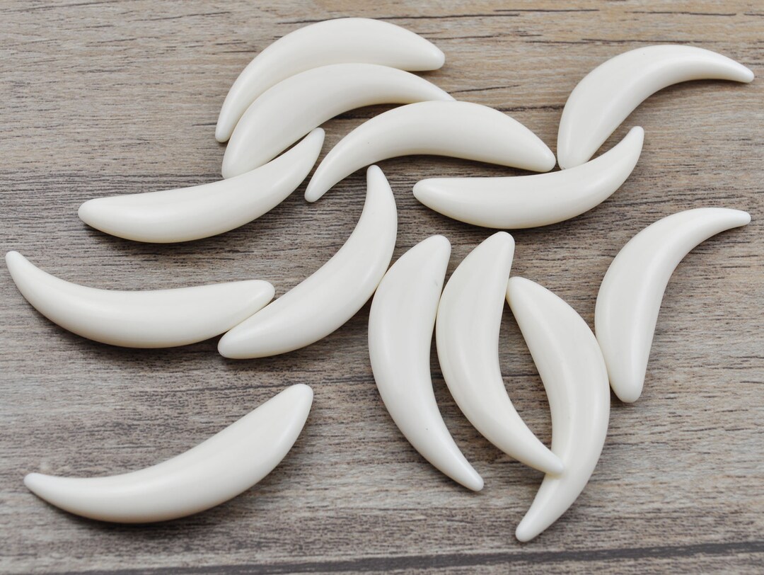 Acrylic Tooth Supply, 10-100pcs Acrylic Ivory Sharp Animal Teeth ...