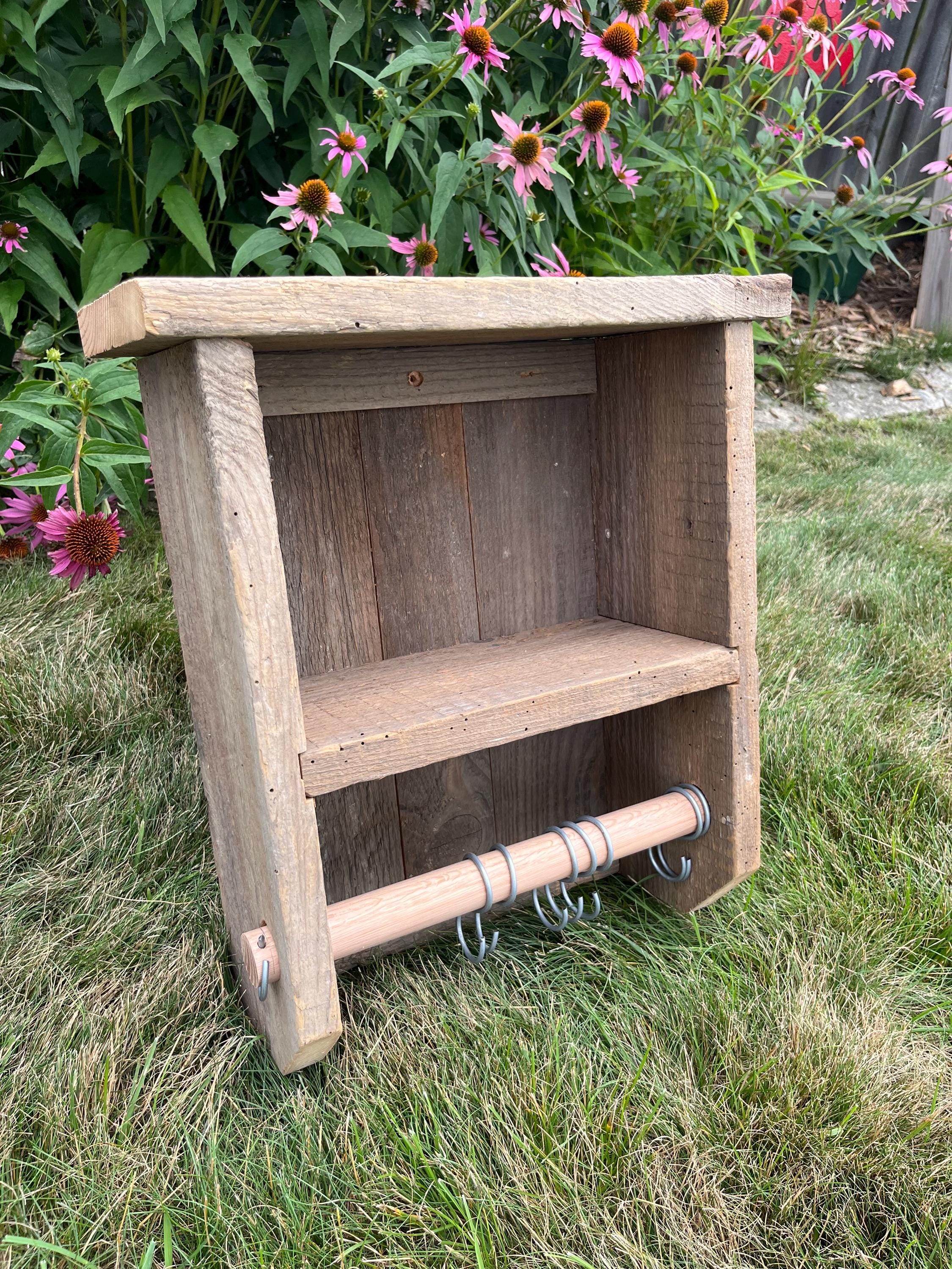 Wooden Box Wall Decor With Hanging Rod - Box Shelf - Etsy