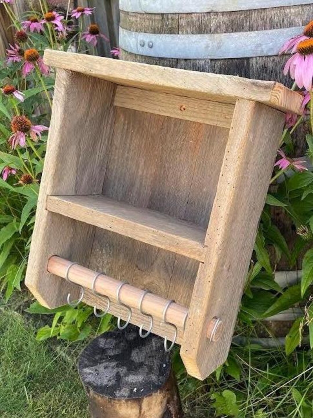 Wooden Box Wall Decor With Hanging Rod - Box Shelf - Etsy