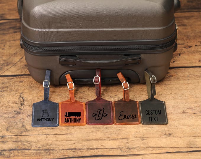 Personalized Luggage Tags for the Ultimate Travel Gift, Leather Custom ...