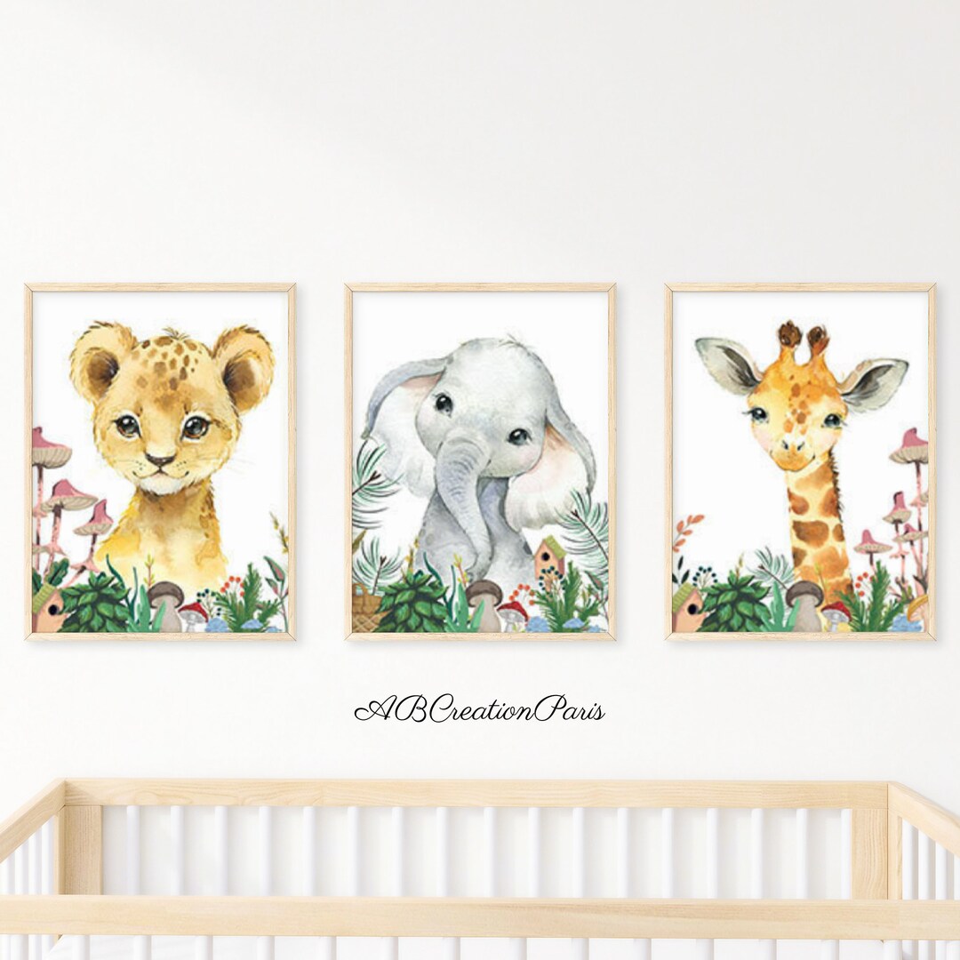 Set of 3 Posters on the Theme of Forest Animals Baby and Child Room ...